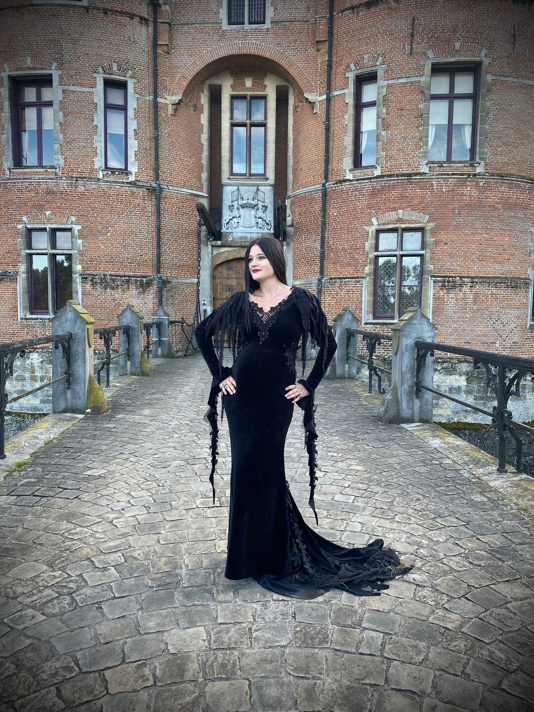 Morticia Addams Long Dress Inspired by Gothic Mermaid - Etsy