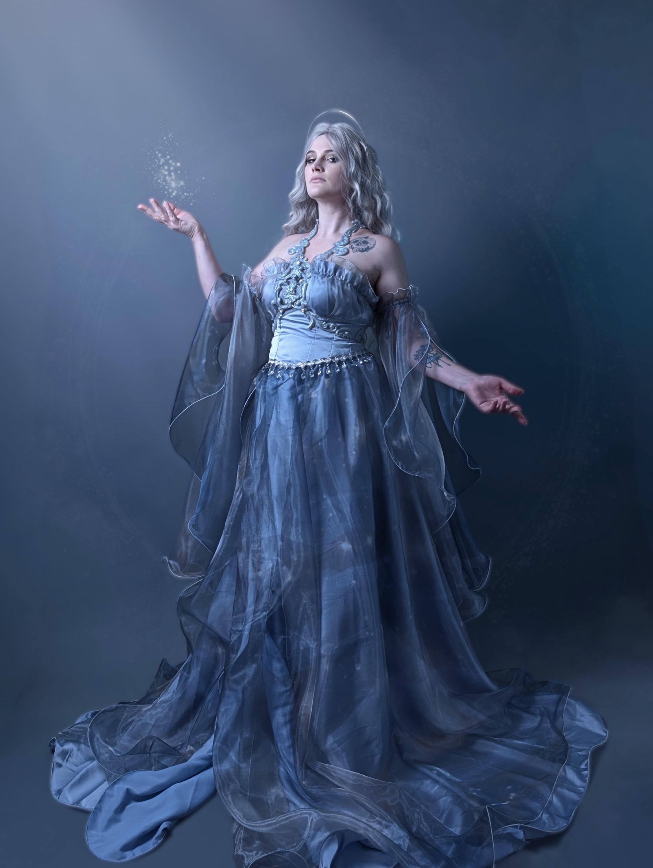 Modular Fantasy Celestial Dress – Exclusive Printed Astral Ensemble ...