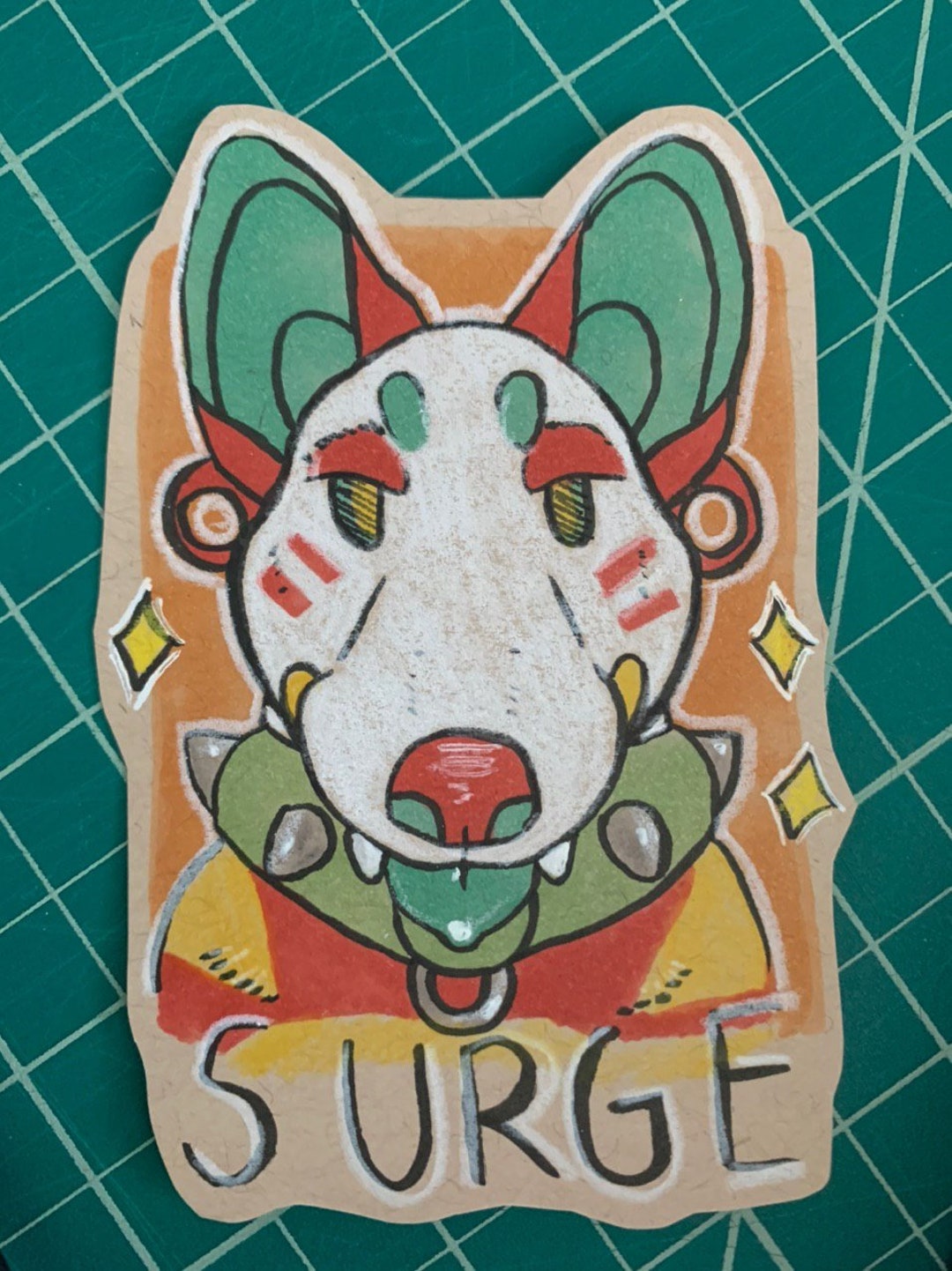 Custom Furry Fursuit Badge, Fursona Copic Toned Tan Badge - Etsy