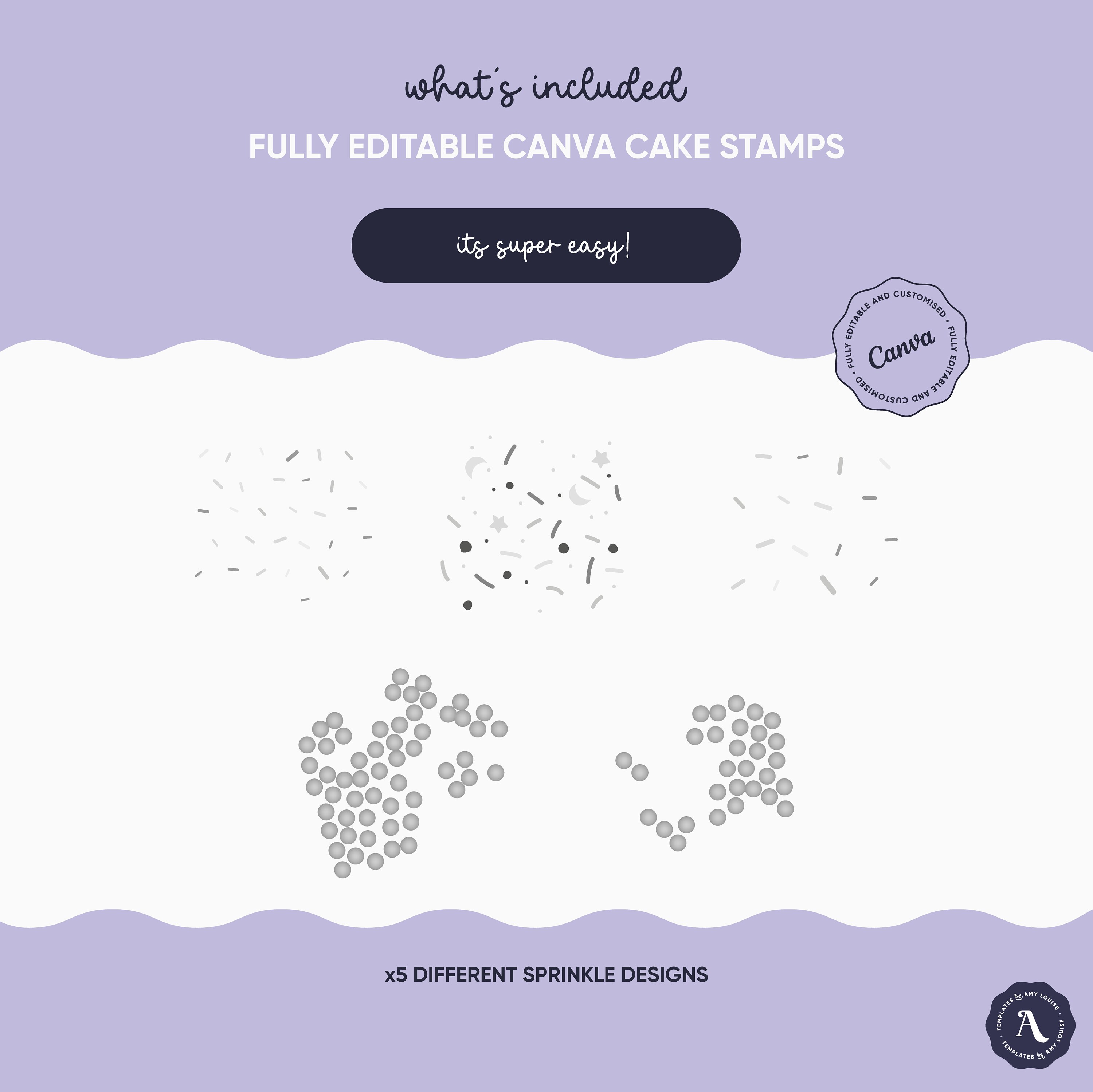 Canva Cake Sketching - Digital Sprinkle Bundle Stamps - Etsy