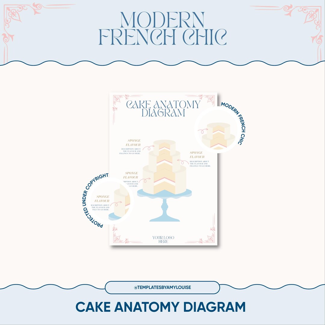 Cake Anatomy Diagram - 'modern French Chic Style' - Etsy