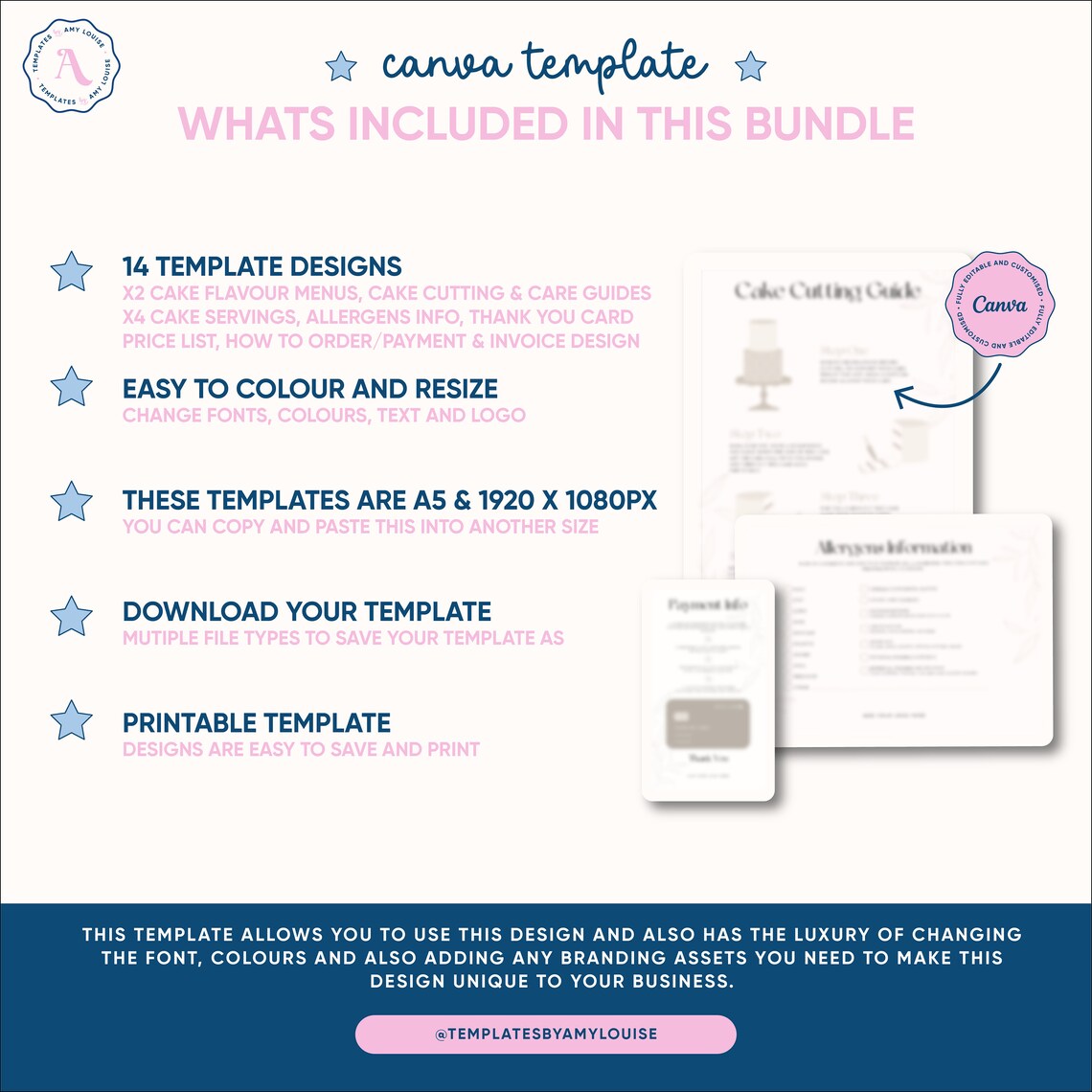 Canva Cake Stationery Bundle 'minimalistic Chic Style' - Etsy