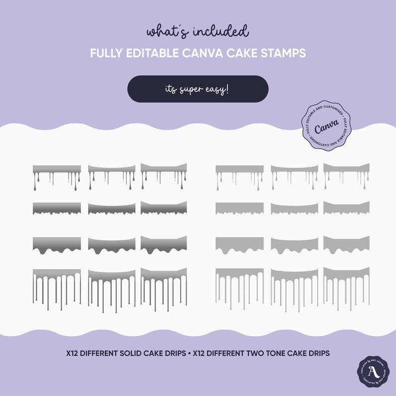 Canva Cake Sketching - Digital Cake Drip Bundle Stamps - Etsy