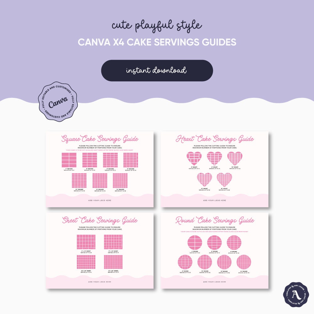 Canva Cake X4 Servings Guides 'cute Playful Style' - Etsy