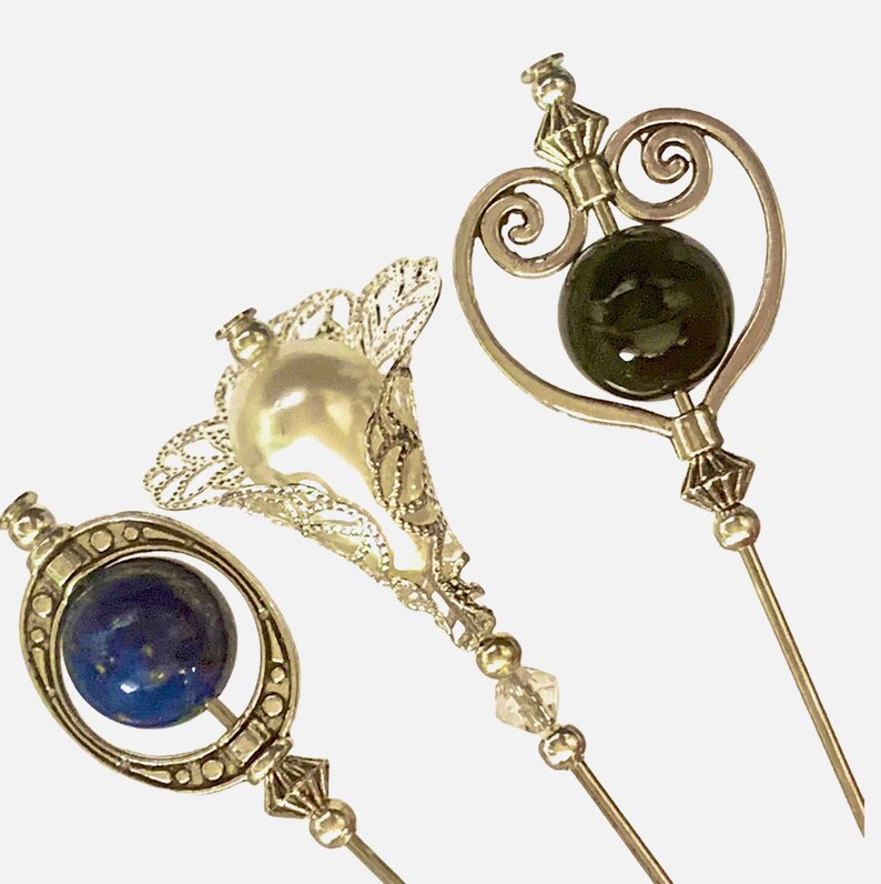3x Hat Pins Classic White Faux Pearl And Silver Coloured Etsy