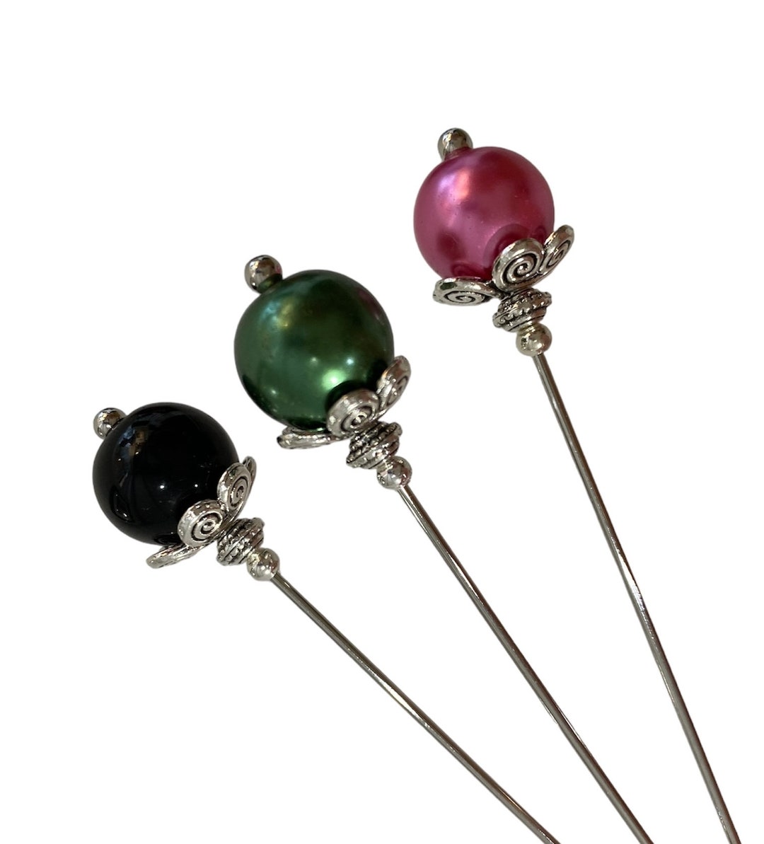 Beautiful Hat Pins in a Choice of Colour & Size, Long Silver Hatpin ...