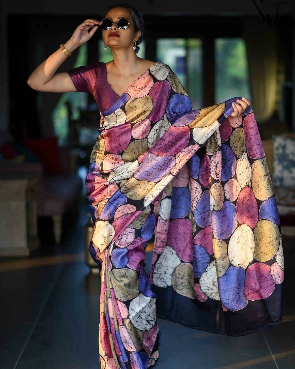Designer Japan Satin Digital Printed Saree With Blouse Piece - Etsy