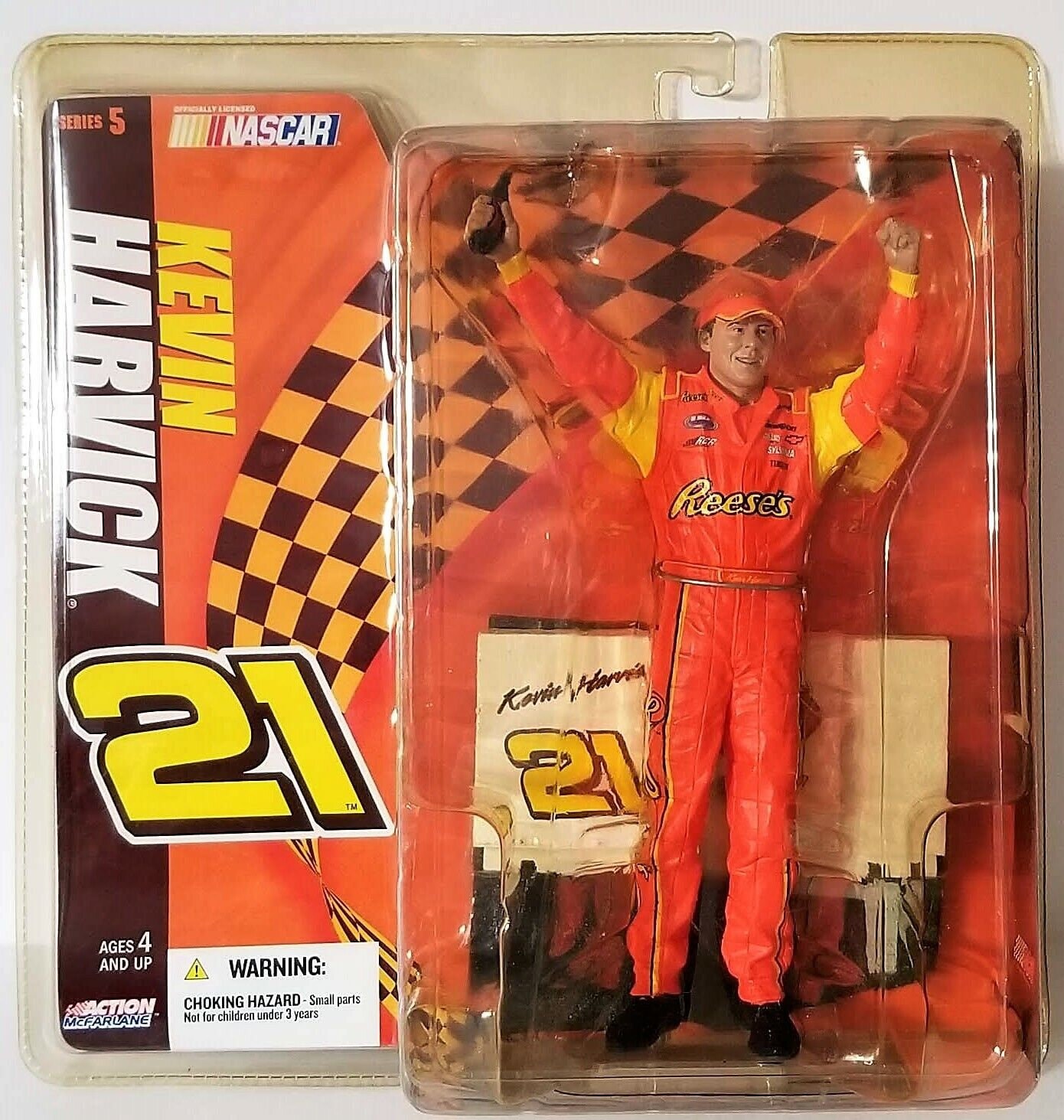 Mcfarlane NASCAR 21 Kevin Harvick Series 5 Reese's Firesuit Race Figure ...