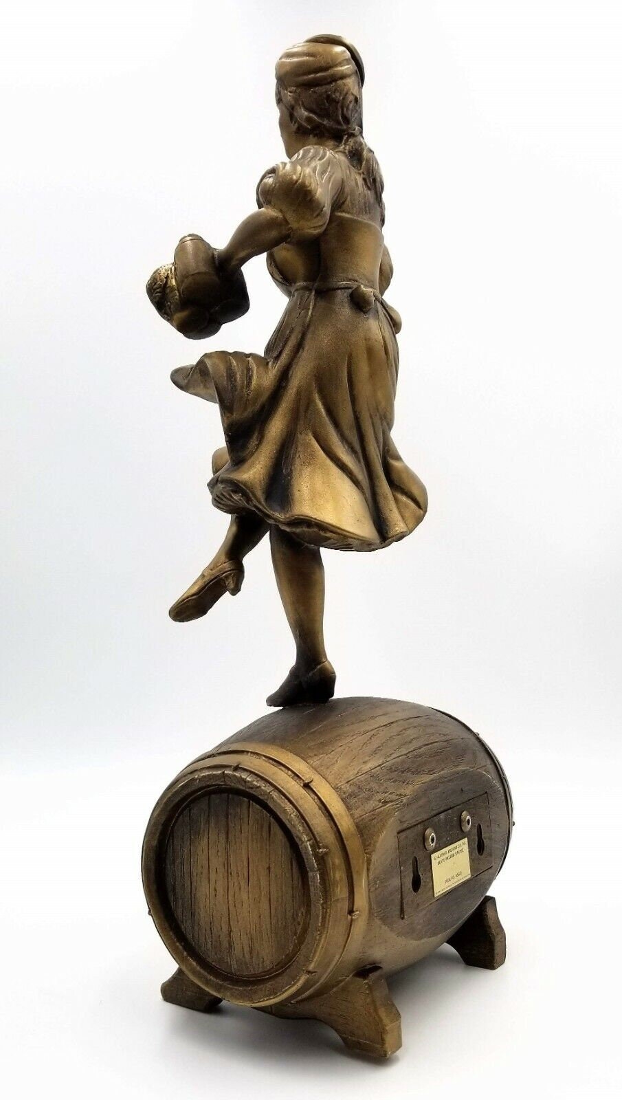 Blatz Beer Valerie Barmaid Girl Display Statue 1986 Vintage Bronze Tone ...