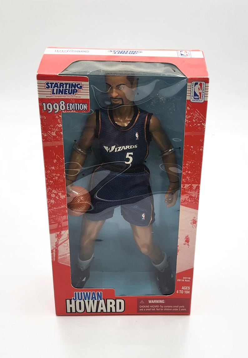 Juwan Howard Action Figure, 1998 Starting Lineup Wizards Poseable NBA ...