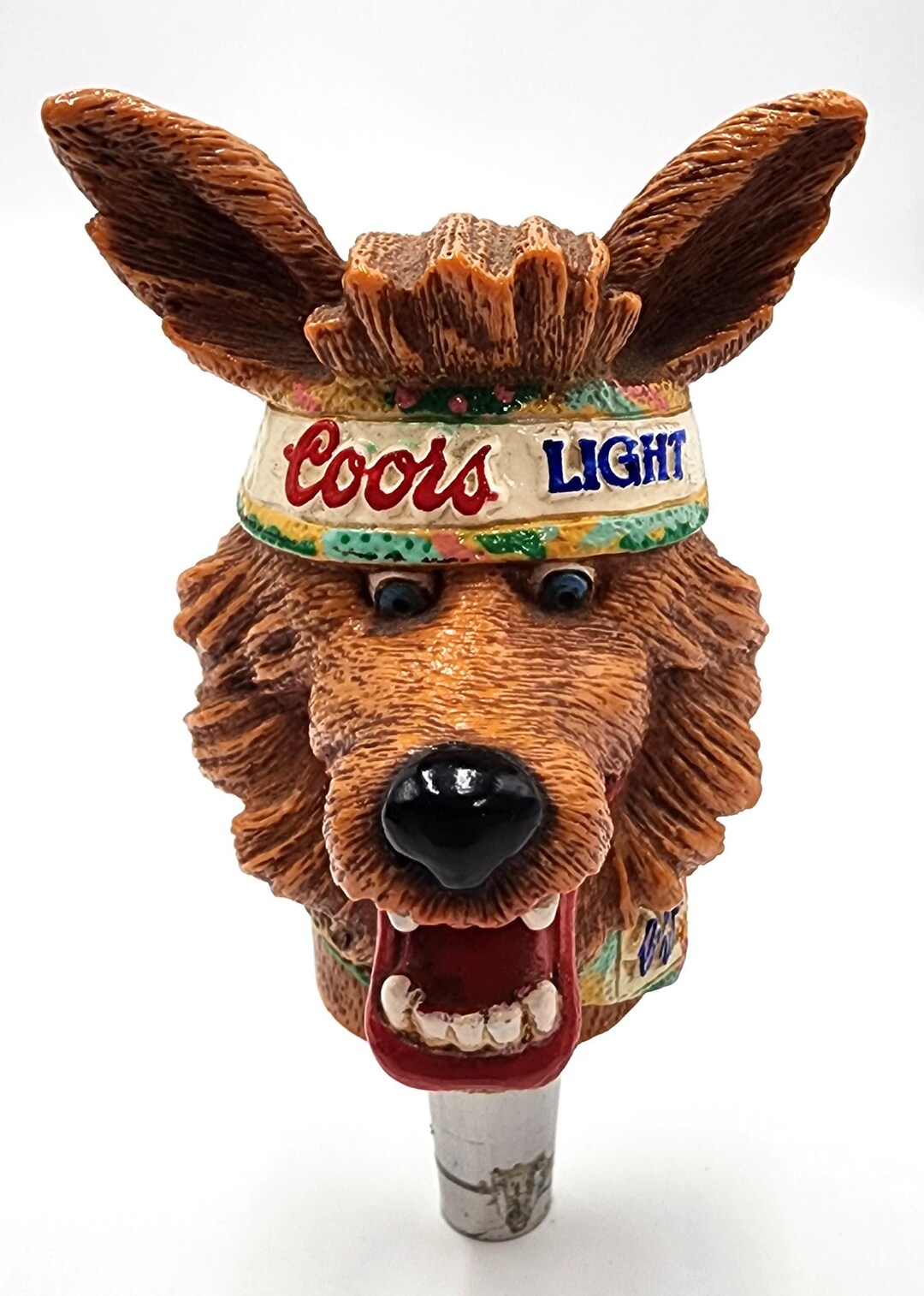 COORS Light BEERWOLF Tap Handle Wearing Bandana & Scarf 6-inch 3D Beer ...
