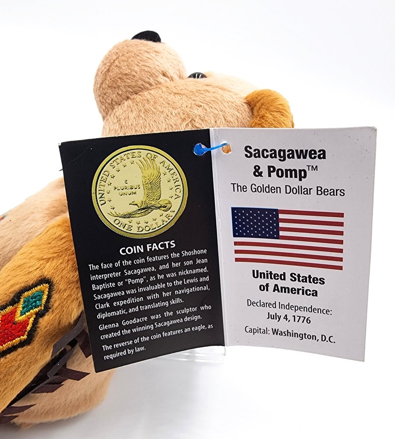 Limited Treasures Sacagawea and Baby Pomp Dollar Coin Bear 2003 Beanie ...
