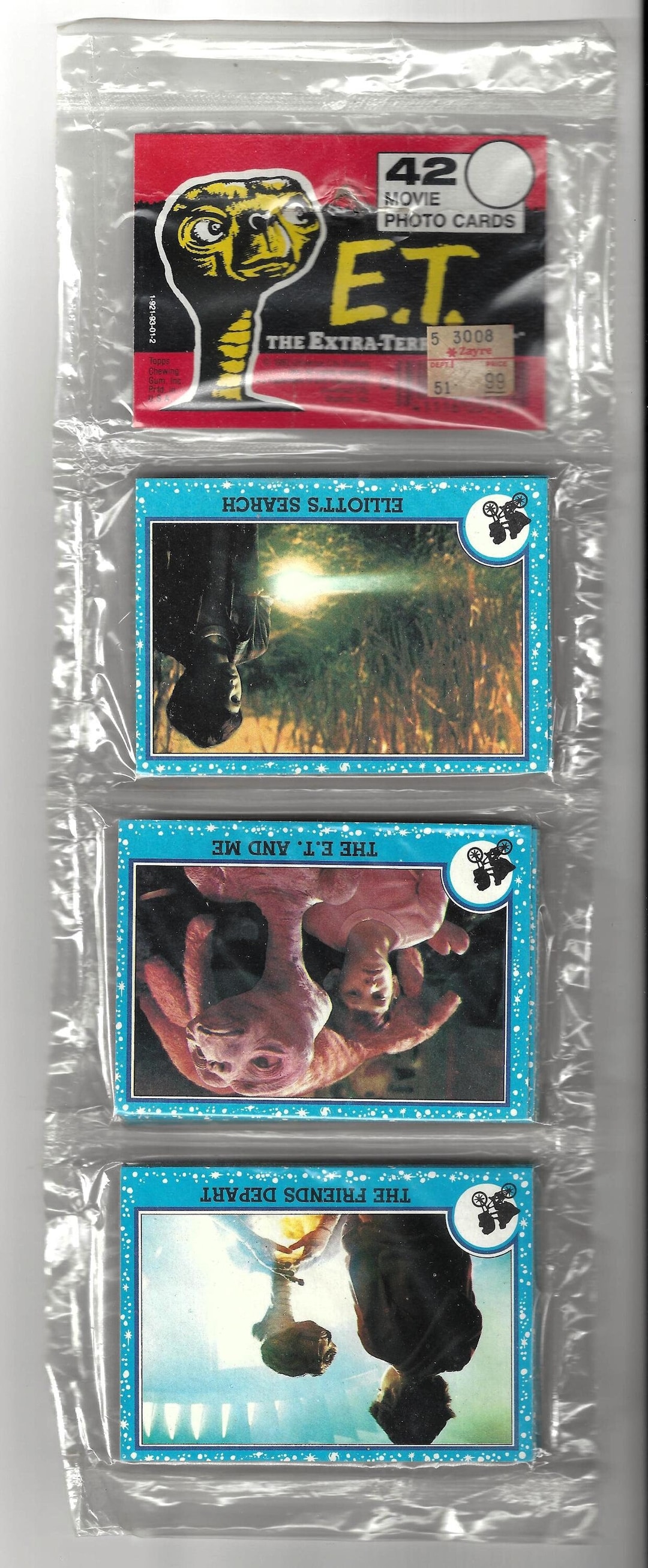 1982 Topps E.T. the Extra-terrestrial Rack Pack of 42 Movie Photo ...
