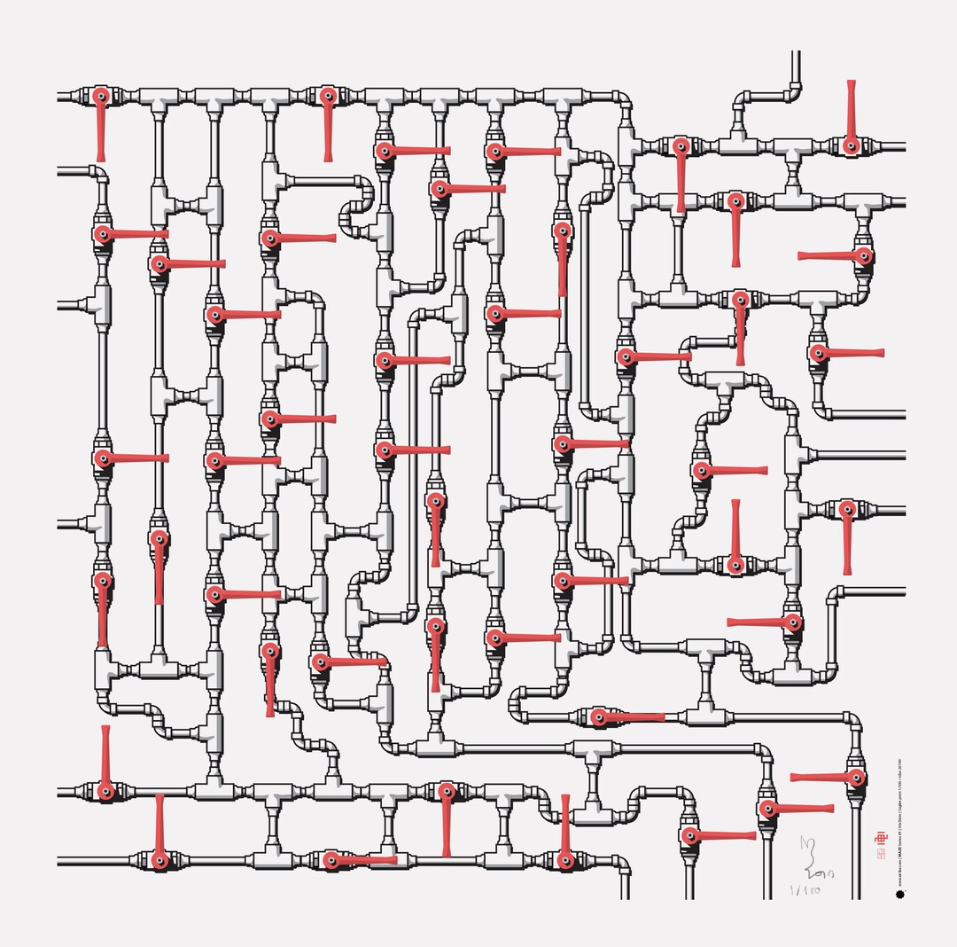 Maze Series #1 (water Pipes) 50x50 Cm Giclée Print 1/100. Signed ...