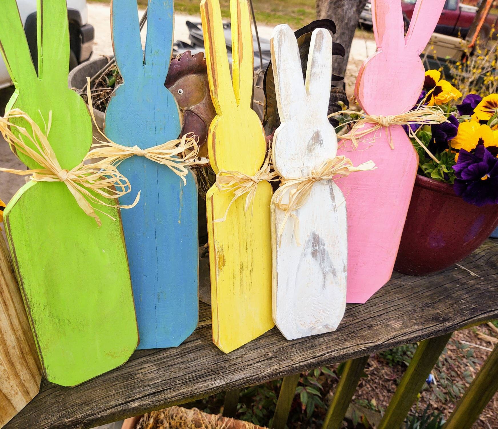 Rustic Wood Bunnies for Spring and Easter / Easter - Etsy