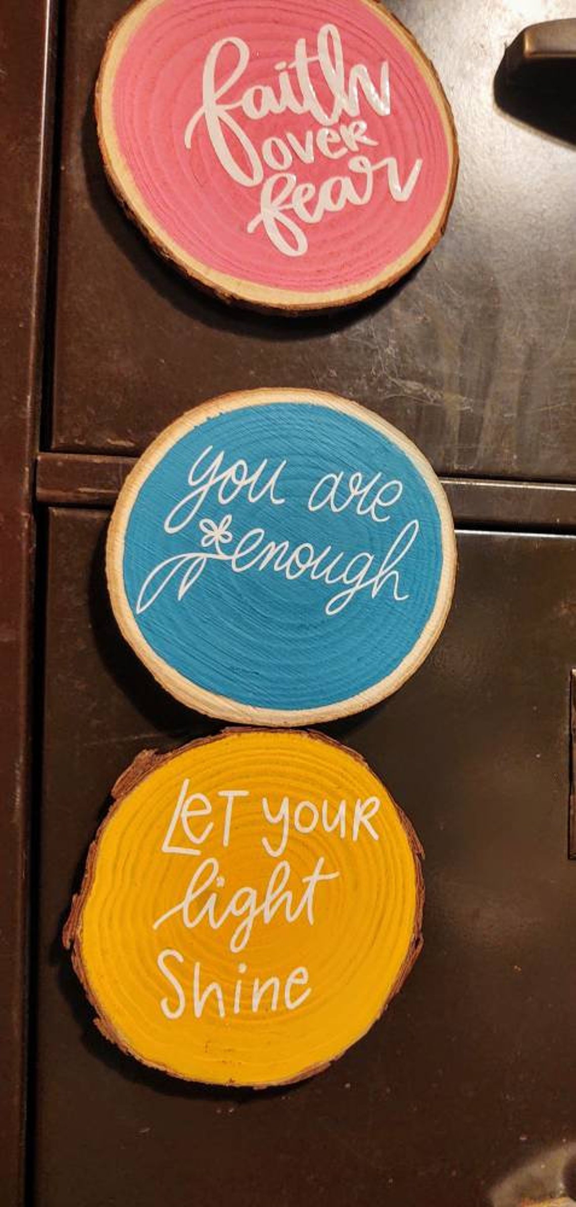 Decorative Wood Slice Magnets With Encouraging Message/teacher - Etsy