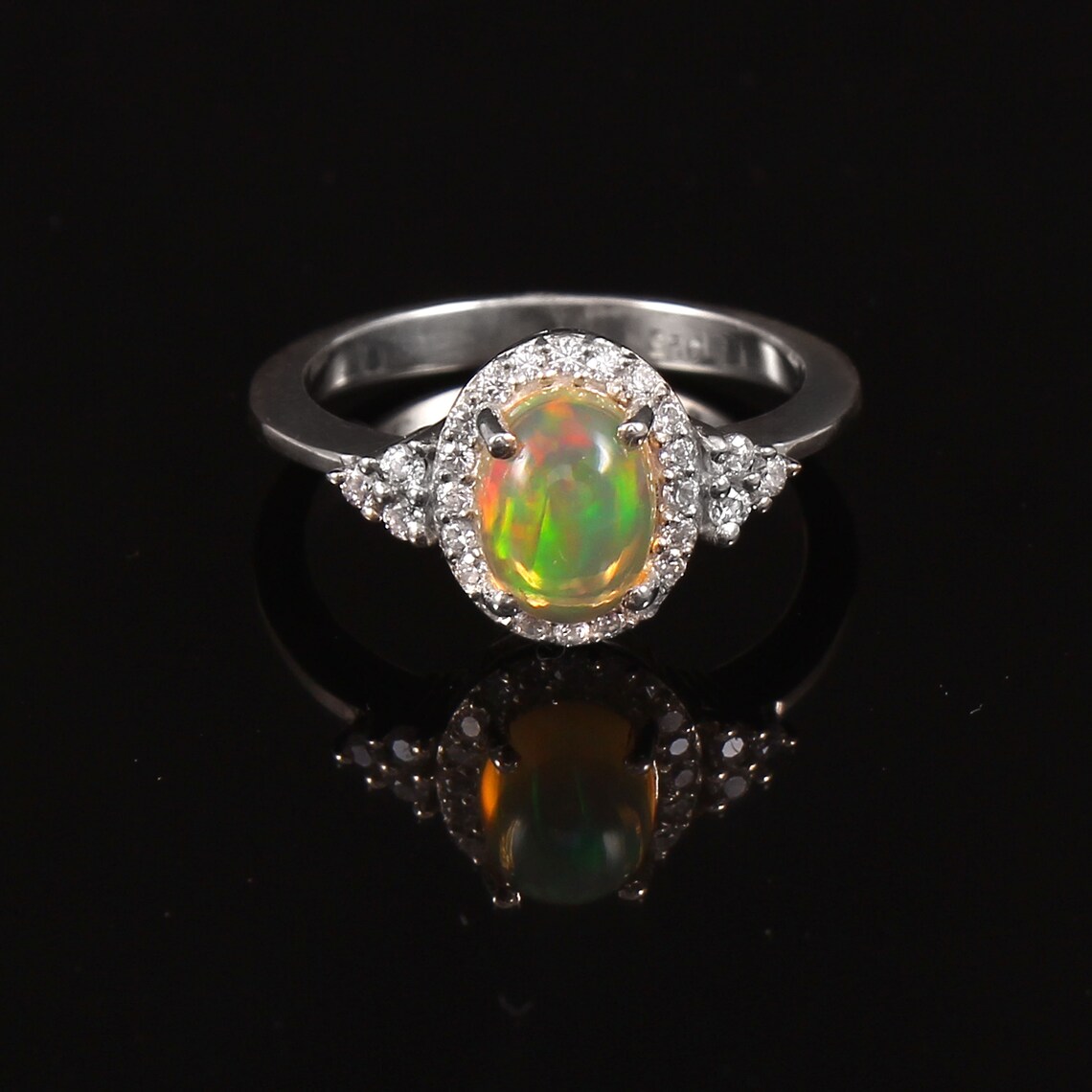 Opal Ring Natural Opal Ring Beautiful Oval Fire Opal Ring - Etsy