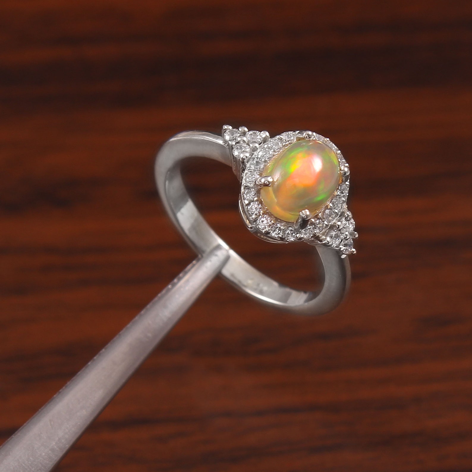 Opal Ring Natural Opal Ring Beautiful Oval Fire Opal Ring - Etsy