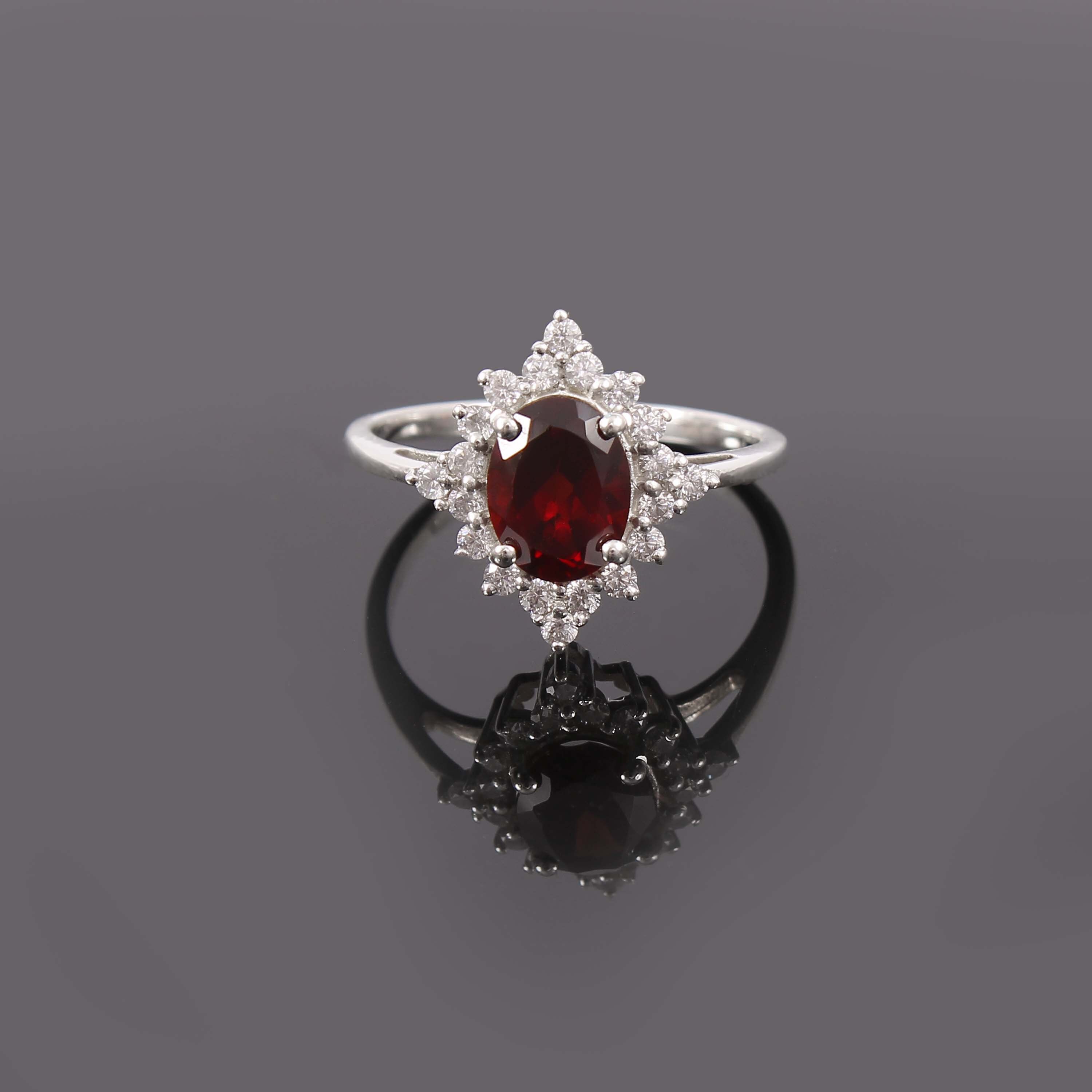 Natural Garnet Ring Handmade Silver Ring 925 Sterling Silver | Etsy