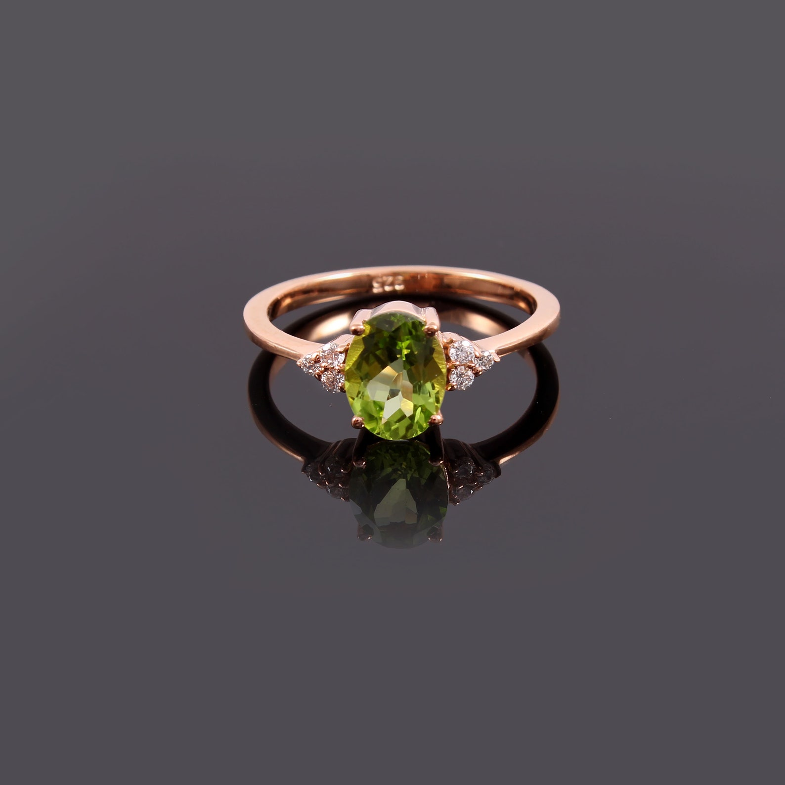 Peridot Ring Peridot Solitaire Ring August Birthstone Ring | Etsy