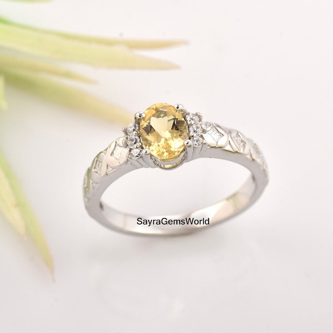 Heliodor Ring , Golden Beryl Ring , Halo Ring, Heliodor Designer Ring ...