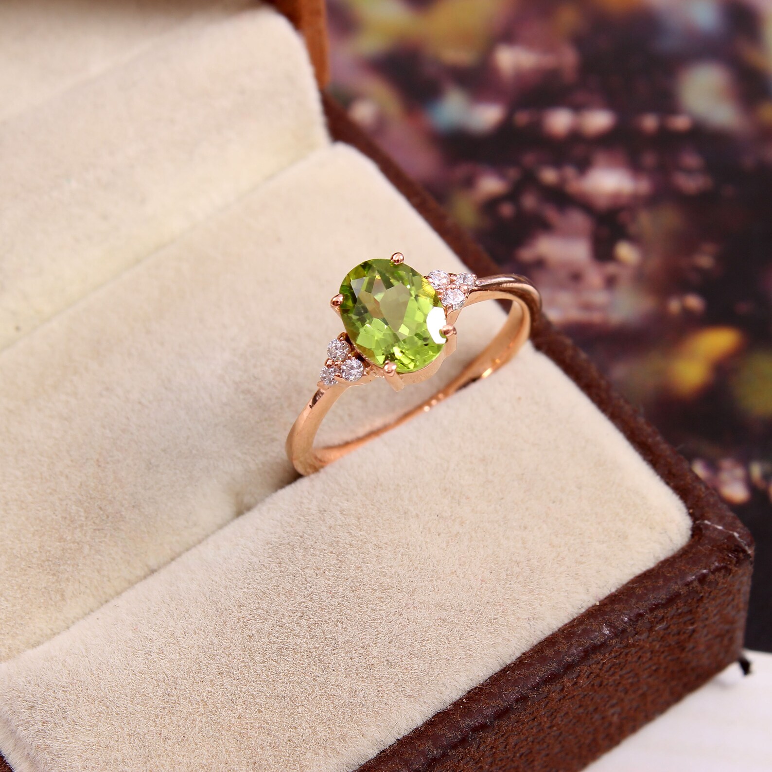 Peridot Ring Peridot Solitaire Ring August Birthstone Ring - Etsy