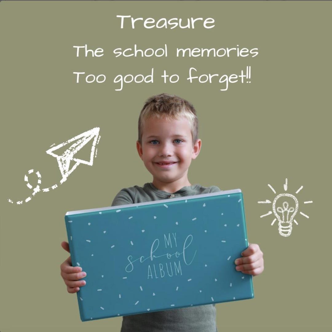 Teal School Photo Album, Kids Memory Book, Personalised Class Photo ...