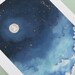 Dreamy Moon in Indigo, Full Moon Art, 4x6 Print, Original Watercolor ...