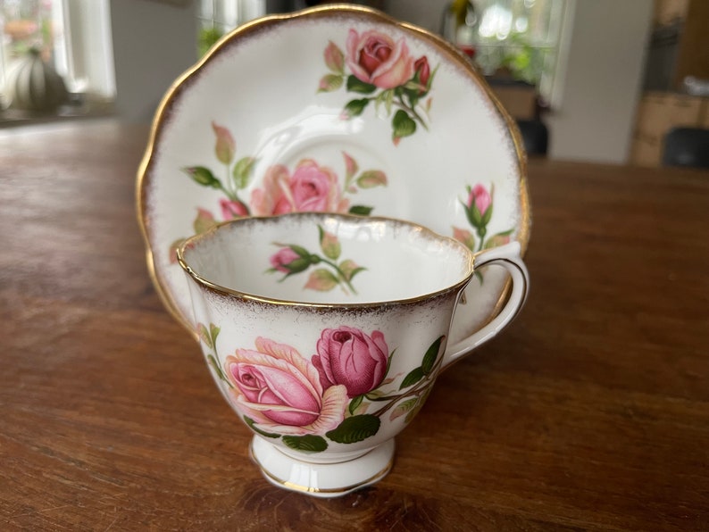 A Beautiful Royal Albert Anniversary Rose Tea Cup With Saucer- Teacup ...