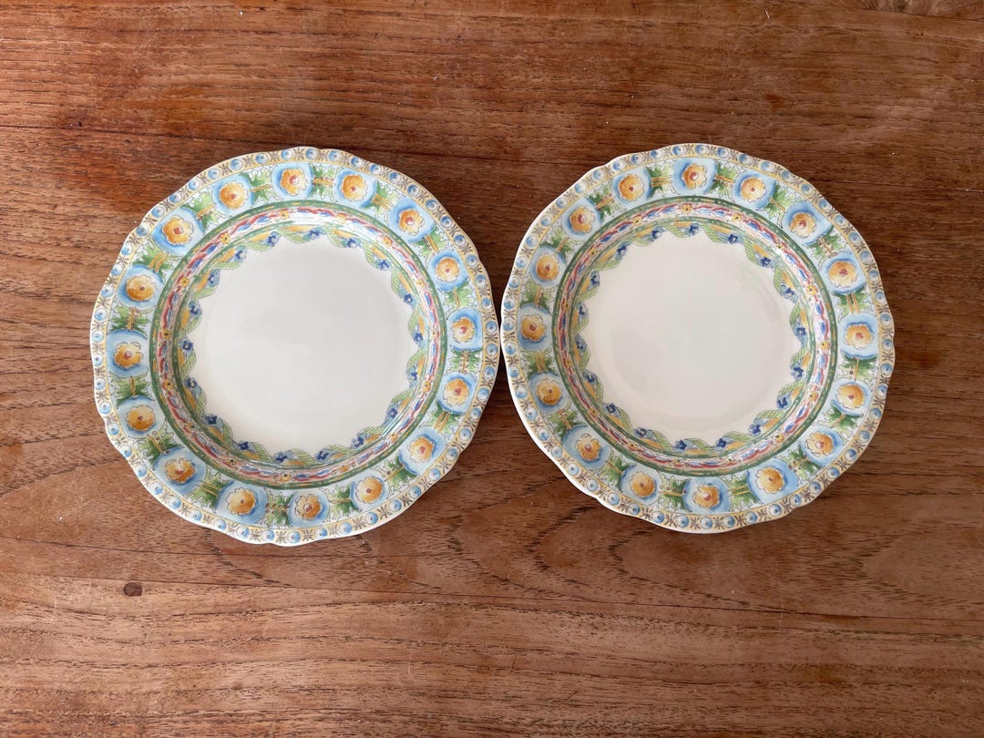 Set of 2 Gorgeous Gien France-raphaël Pastry Plate-bread and Butter ...