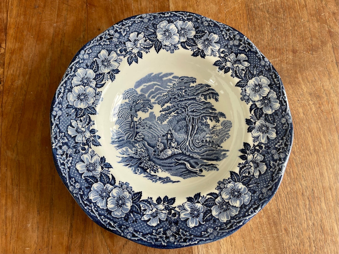 A Gorgeous Wedgwood Enoch Tunstall Ltd-"woodland"-blue-deep Soup Plate ...