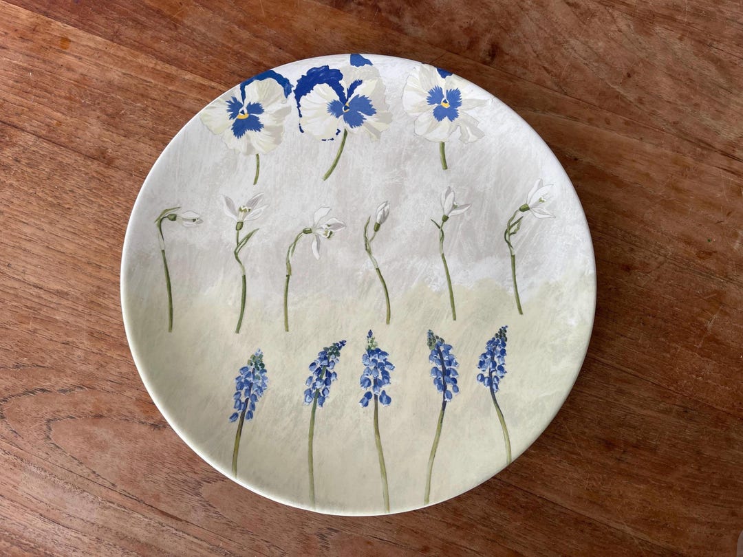 A Beautiful Gien France Alice Cake Plate/round Cake/pie Serving Dish ...