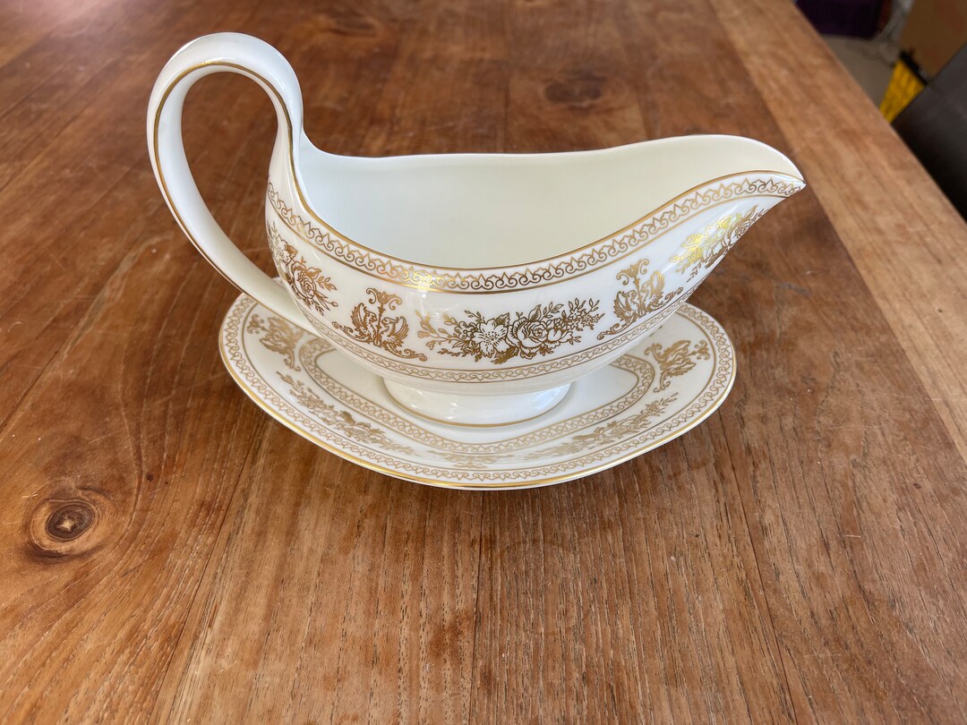 A Gorgeous Wedgwood Bone China- Gold Columbia (gold Flowers, White Body ...