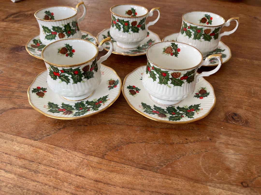 Set of 5 Gorgeous Queen's Yuletide - Rosina China Co England Christmas ...