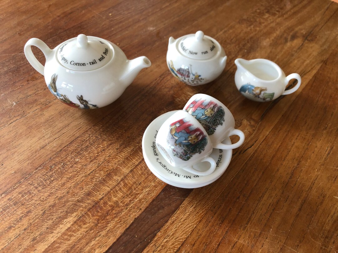 Vintage Wedgwood Bone China Peter Rabbit Mini/miniature Teaset (teapot ...