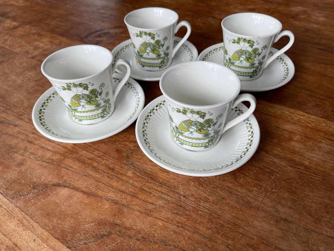 Set of 4 Vintage Figgjo Flint Market Tea Cup/coffee Cup With Saucer ...