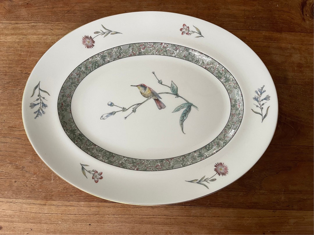 A Gorgeous Vintage Wedgwood Bone China Humming Birds/hummingbirds Oval ...