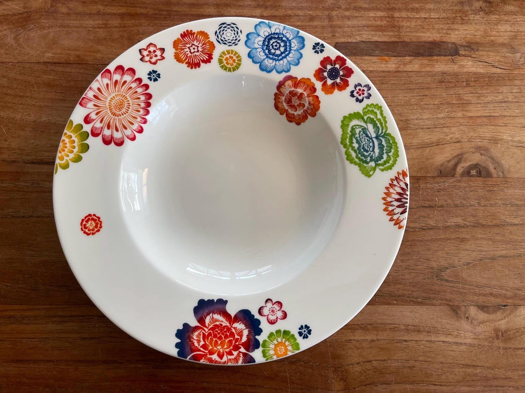 A Gorgeous Villeroy &boch-anmut Bloom Deep Plate/soup Plate/pasta Plate ...