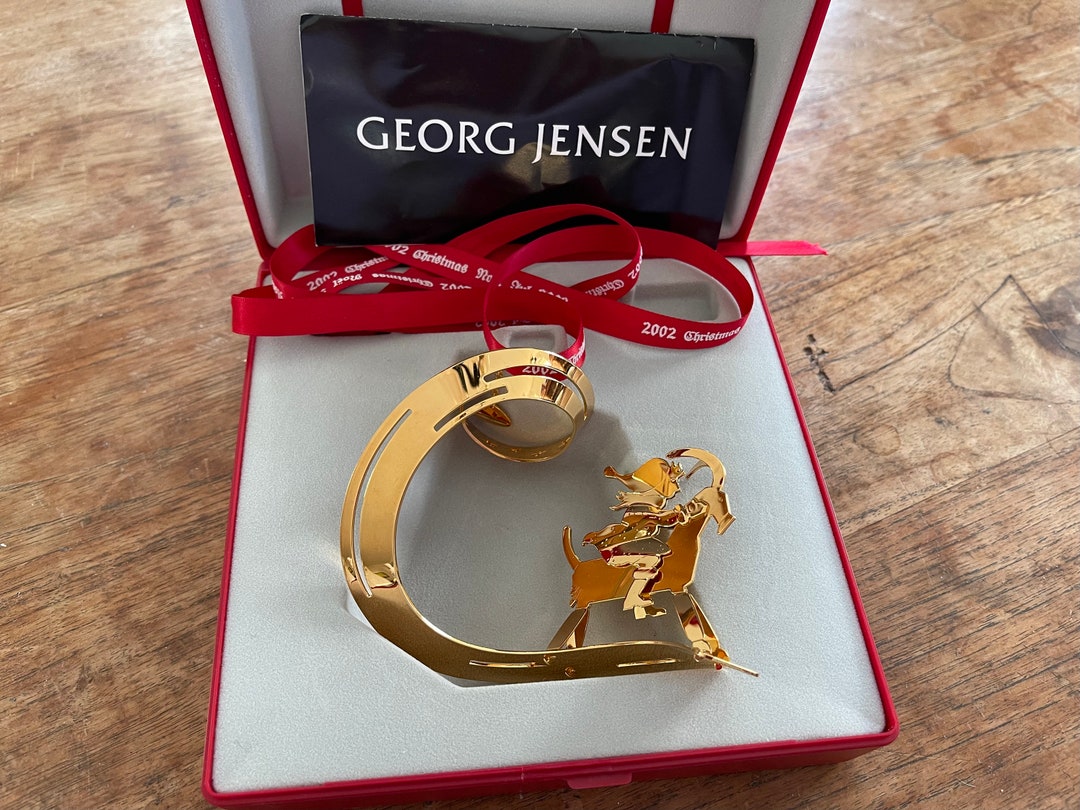A Georg Jensen Christmas Ornament - 2002- Christmas Bustle- 24k Gold ...