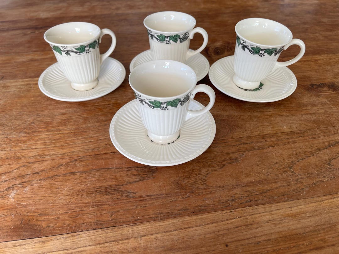 Set of 4 Vintage Wedgwood Etruria & Barlaston Stratford Green Ivy ...