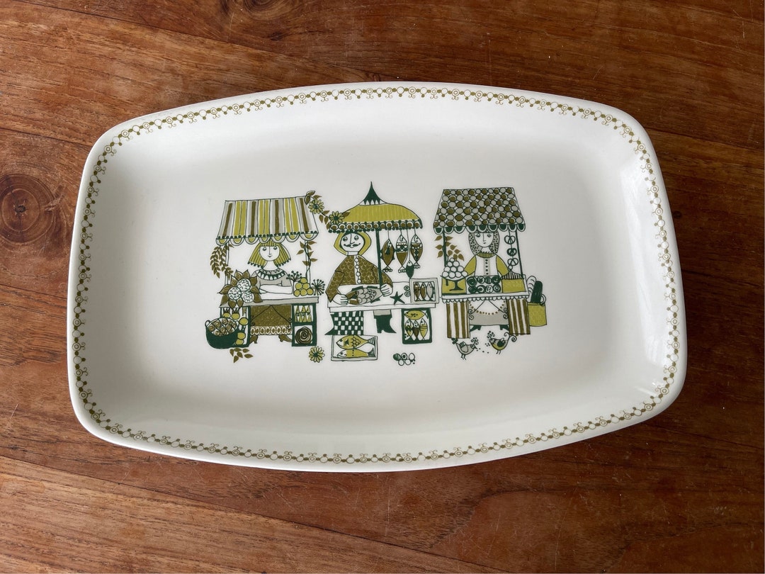 A Vintage Figgjo Flint Market Large Serving Dish - 34x22cm - Made in ...