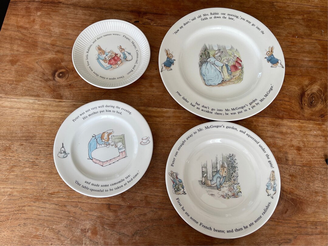 Set of 4 Wedgwood Beatrix Potter Peter Rabbit Plates-dinner Plate Salad ...