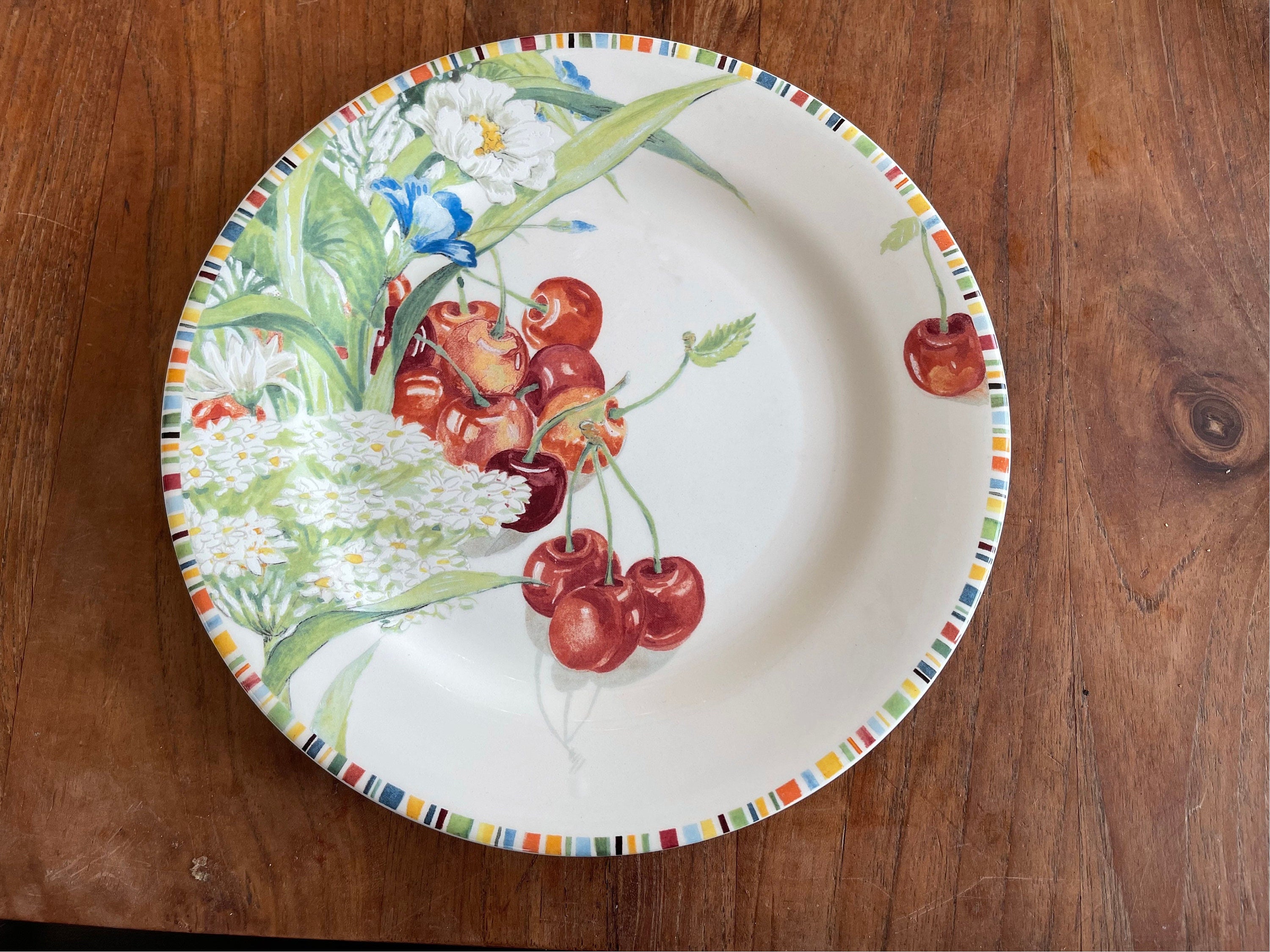 A Gorgeous Faiencerie De Gien France -cherry-breakfast Plate/lunch ...