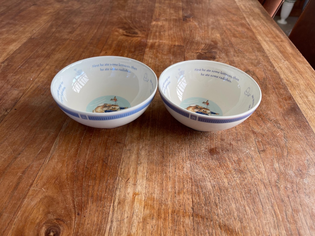 Set of 2 Wedgwood Beatrix Potter- Peter Rabbit Breakfast Bowl/bowl ...