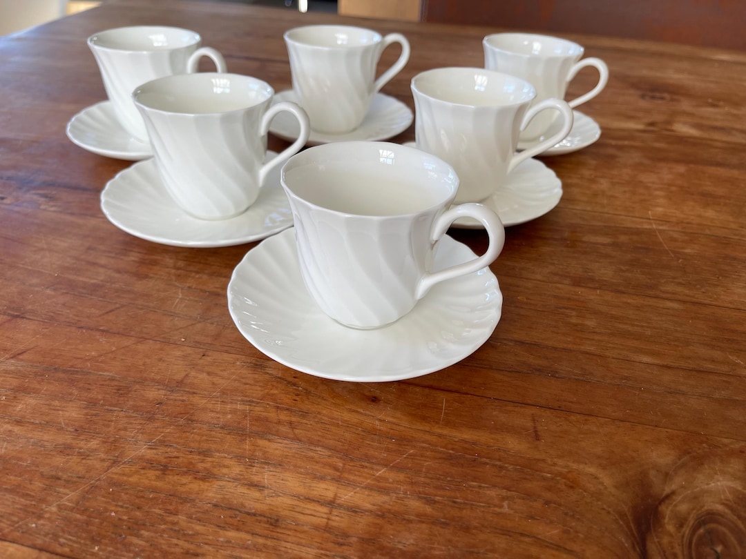 Set of 6 Gorgeous Wedgwood Bone China-candlelight-espresso Cup/mocca ...
