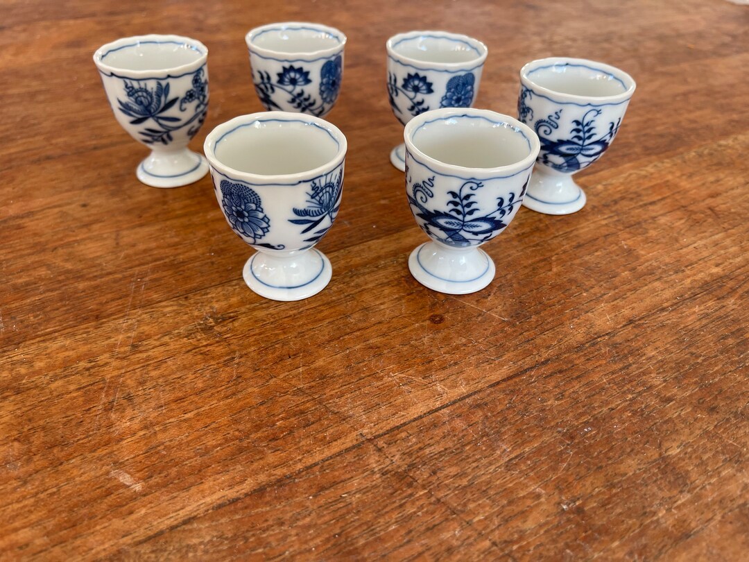 Set of 6 Gorgeous Vintage Blue Danube Japan Egg Cups-egg Cups-egg Cups ...