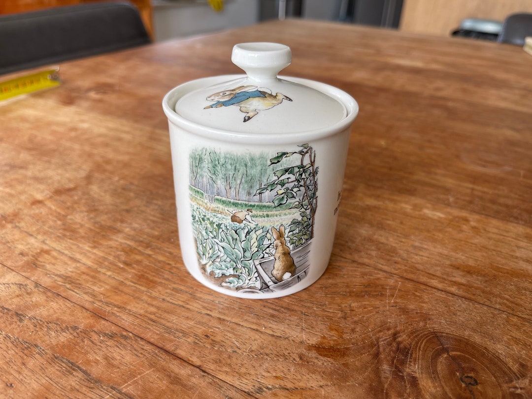 Wedgwood Beatrix Potter Peter Rabbit Jam Jar/sugar Bowl/sugar Jam Jelly ...