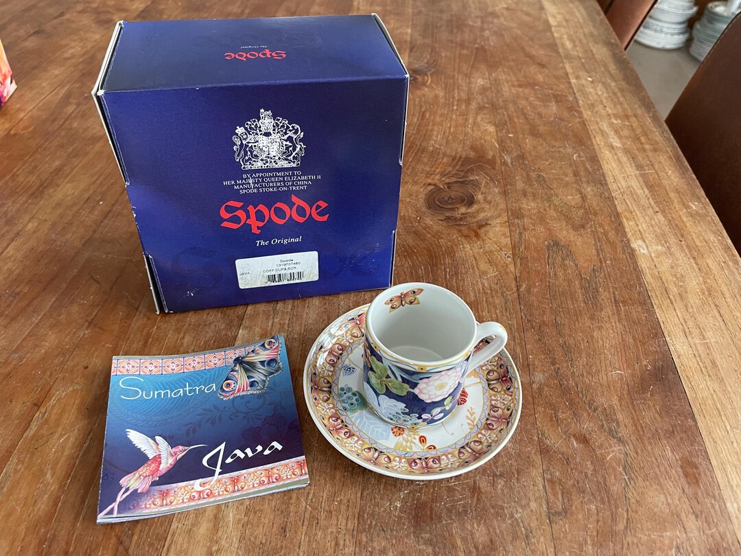 A Gorgeous Vintage Spode Java Espresso/mocca Cup With Saucer-demitasse ...