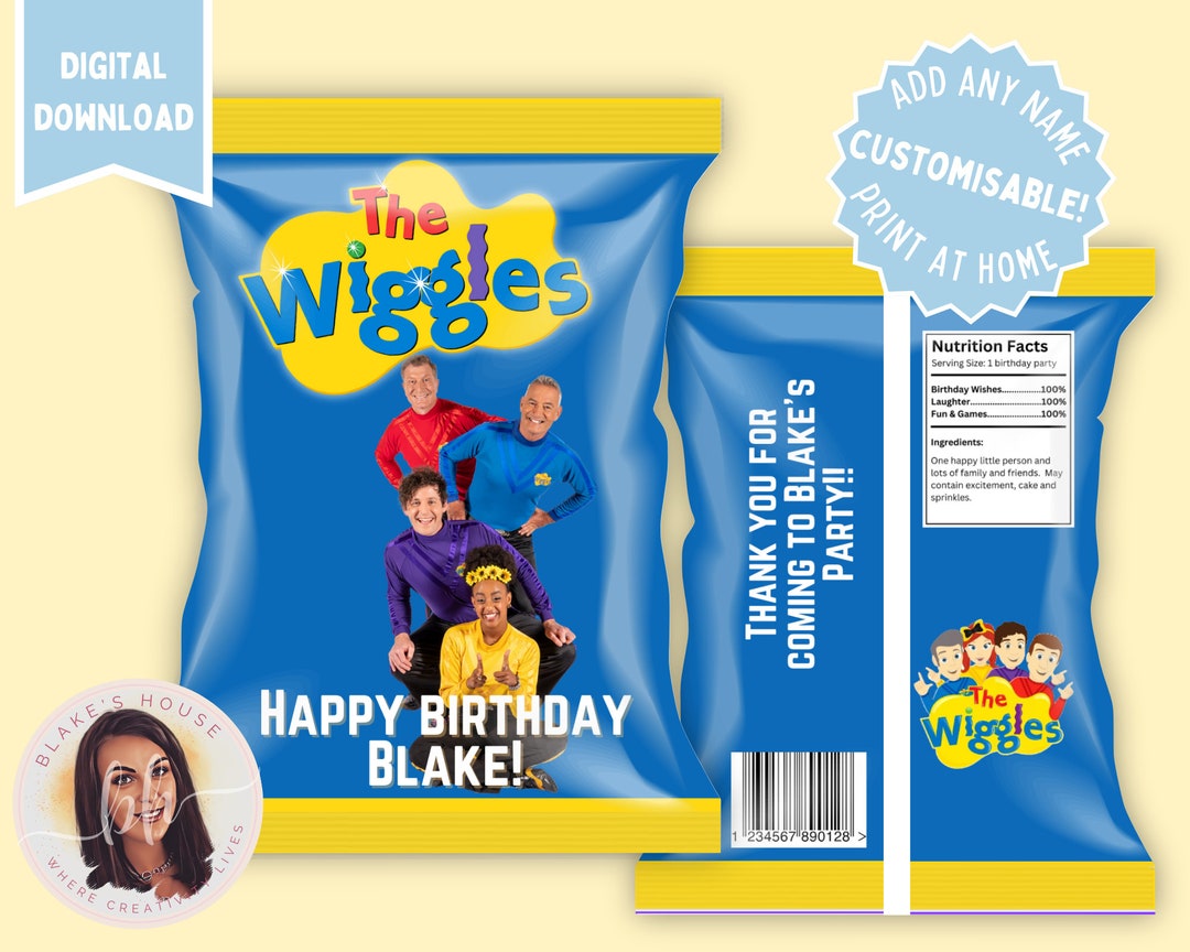 Personalised the Wiggles Crisp Chip Bag Template Digital Download ...