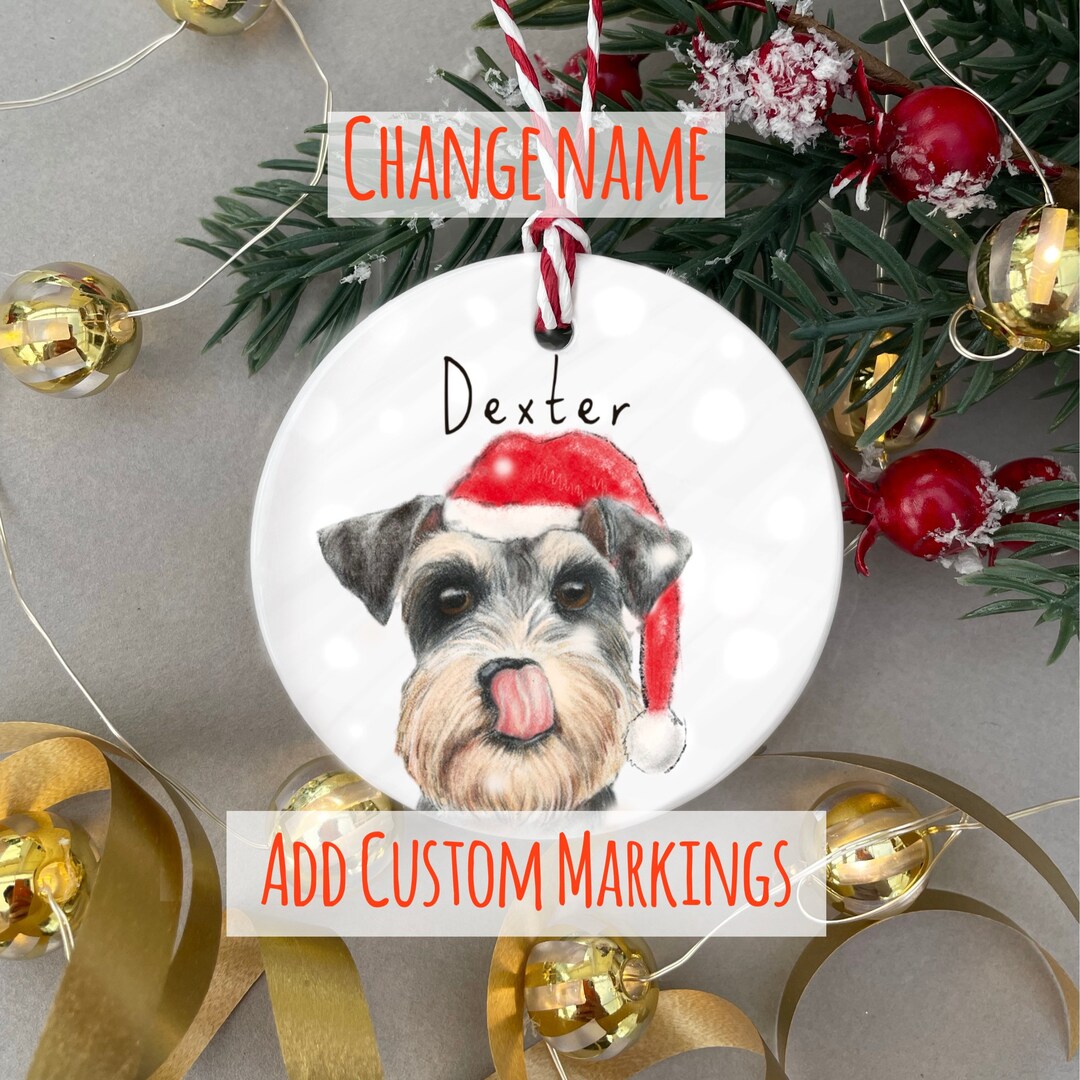 Personalised Schnauzer Christmas Tree Decoration Schnauzer Owner Gift ...